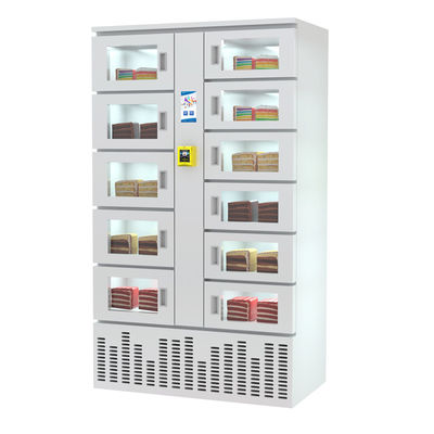 QR Coin Bill Parcel Refrigerated Lockers 24 Hours For Grocery Delivery