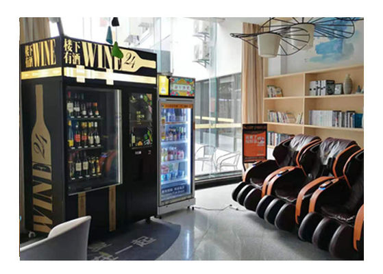 Glass USB Wine Bottle Vending Machine With Elevator Lift System