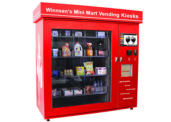 Commercial Parks Vending Kiosk , Automatic Prepaid Cards Food Vending ...