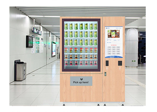 Network Access Salad Fruit Vegetable Vending Machine With 32 Inch Touch ...