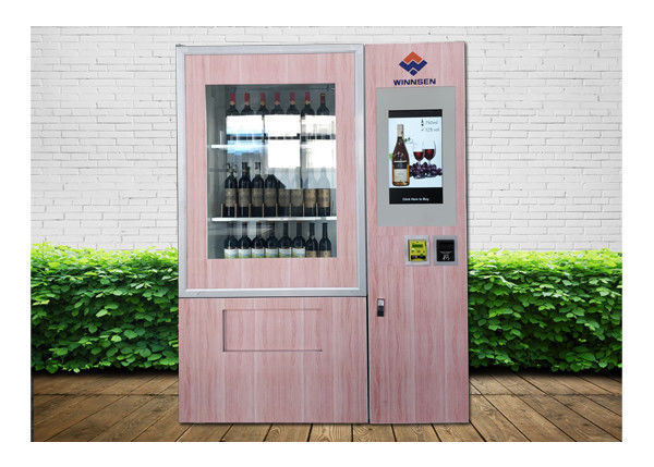 Wine Glass Bottle Vending Machine With Elevator System , Juice Beer ...
