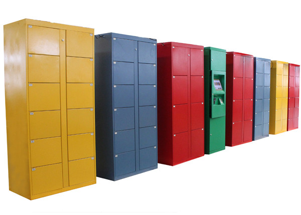 76 Doors Rental Stainless Steel Luggage Lockers , Electronic Parcel ...