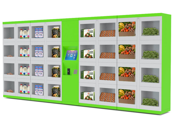 Automated Refrigerator Food Vending Lockers Different Size Doors for ...