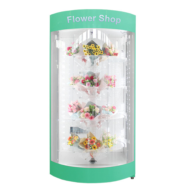 Floral Shop Cooling Flower Vending Machine 50HZ For Plantsl Cold Rolled ...