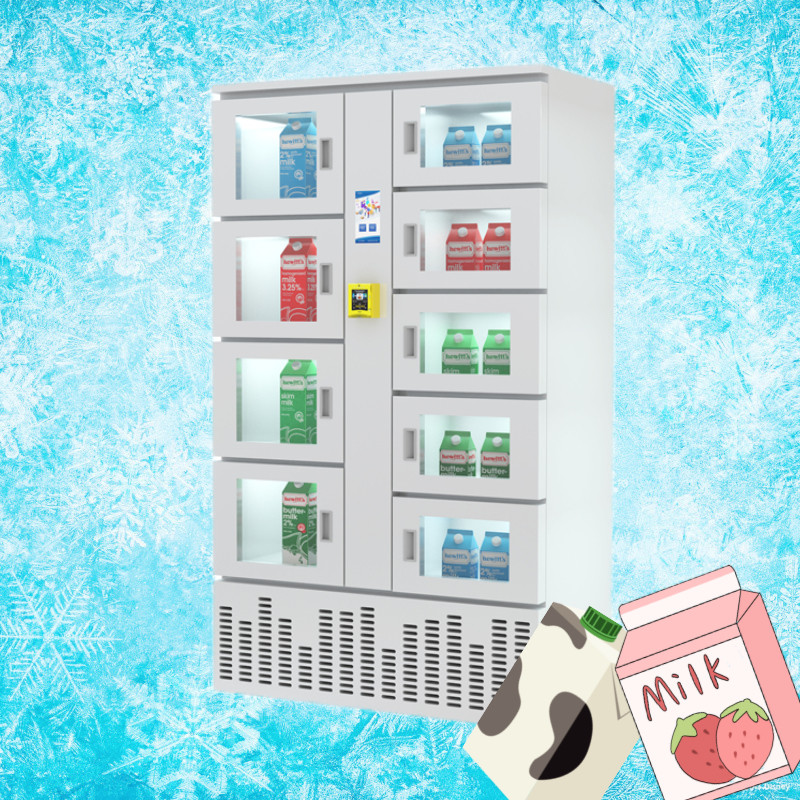 240V Efficient Refrigerated Vending Machine Winnsen Smart Food Lockers