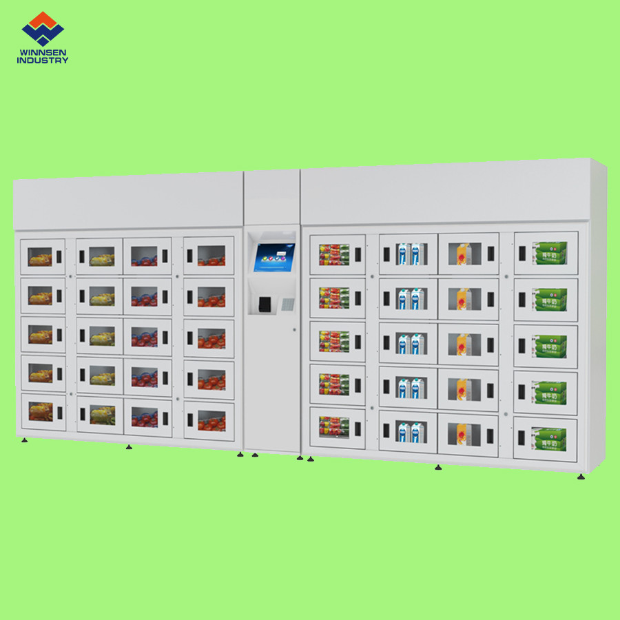 Self Service Automatic Pick Up Refrigerated Locker With Customized Doors