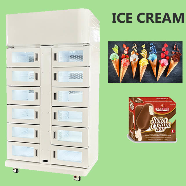 Smart Card Cash Pay Frozen Ice Cream Gelato Vending Locker With ...
