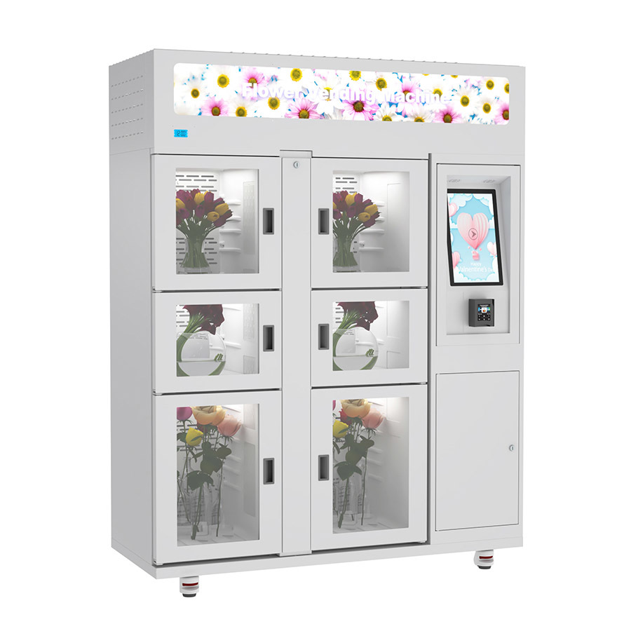 Smart Vase Refrigerated Flower Vending Machine Locker For Europe