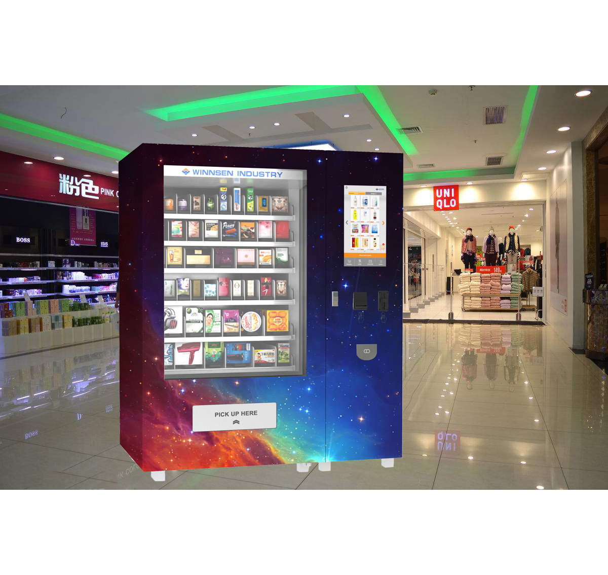 Refrigerated Milk Sandwich Fruit Snack Vending Machine For Shopping ...