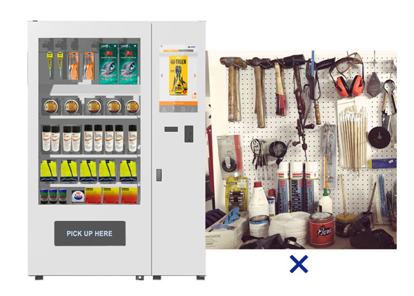 Safety Products Caps Tools Kiosk Vending Machine With Elevator Hook System