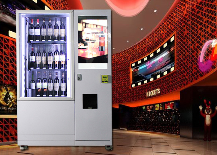 Wine Glass Bottle Vending Machine With Elevator System , Juice Beer ...