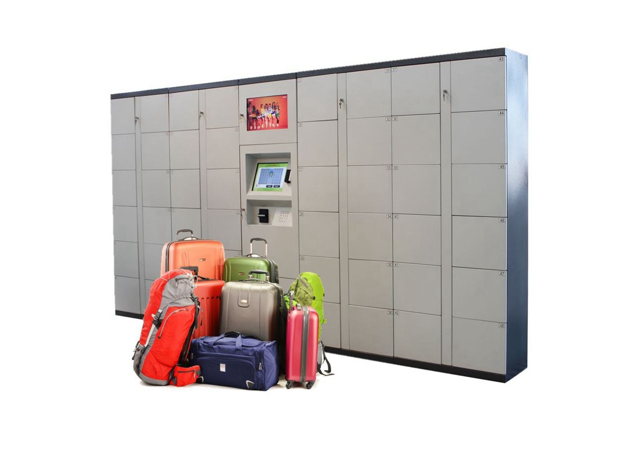 Stainless Steel 40 Doors Electronic Lockers , Outdoor LCD Screen Rental ...