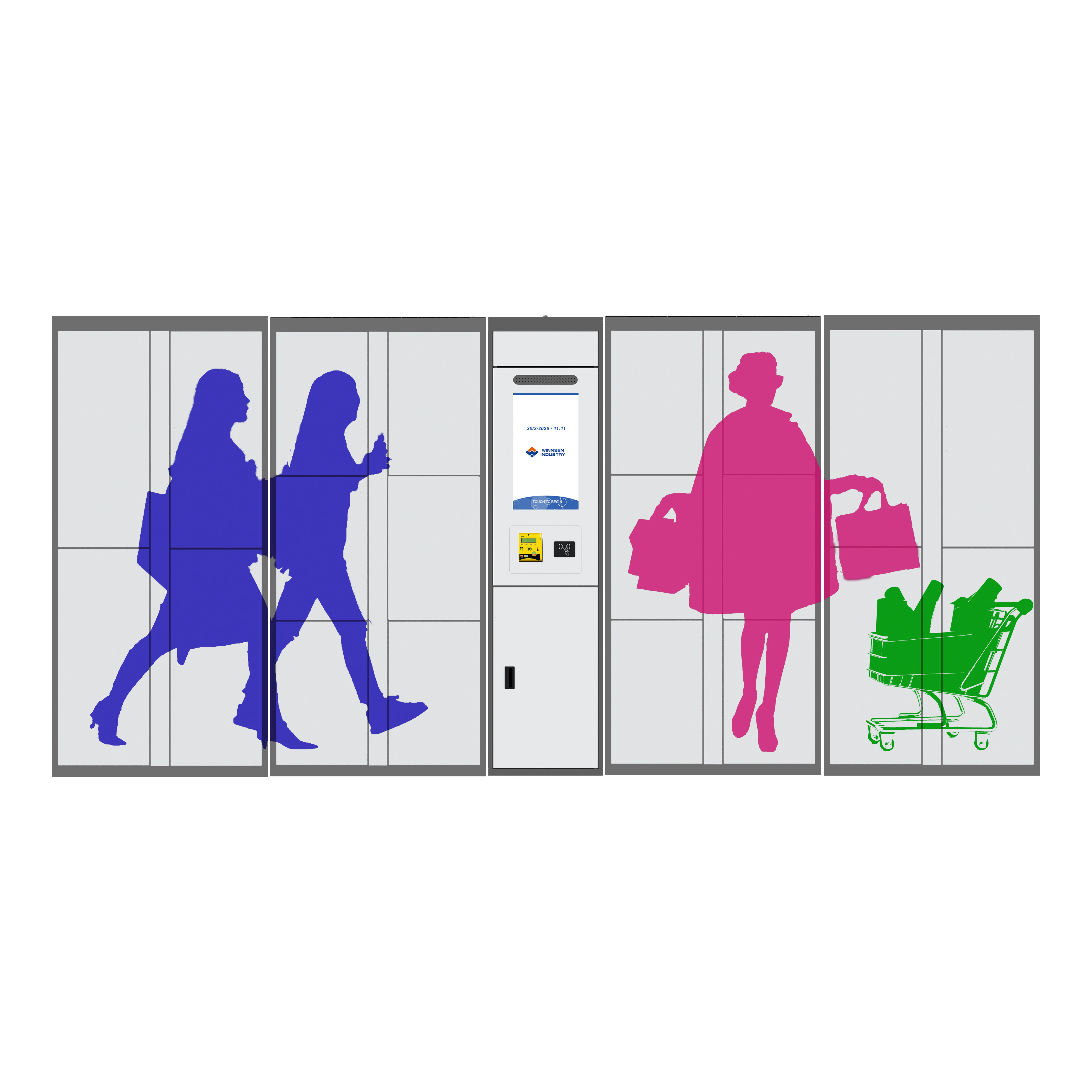 Electronic Smart Pin Code Airport Luggage Storage Locker with Card ...