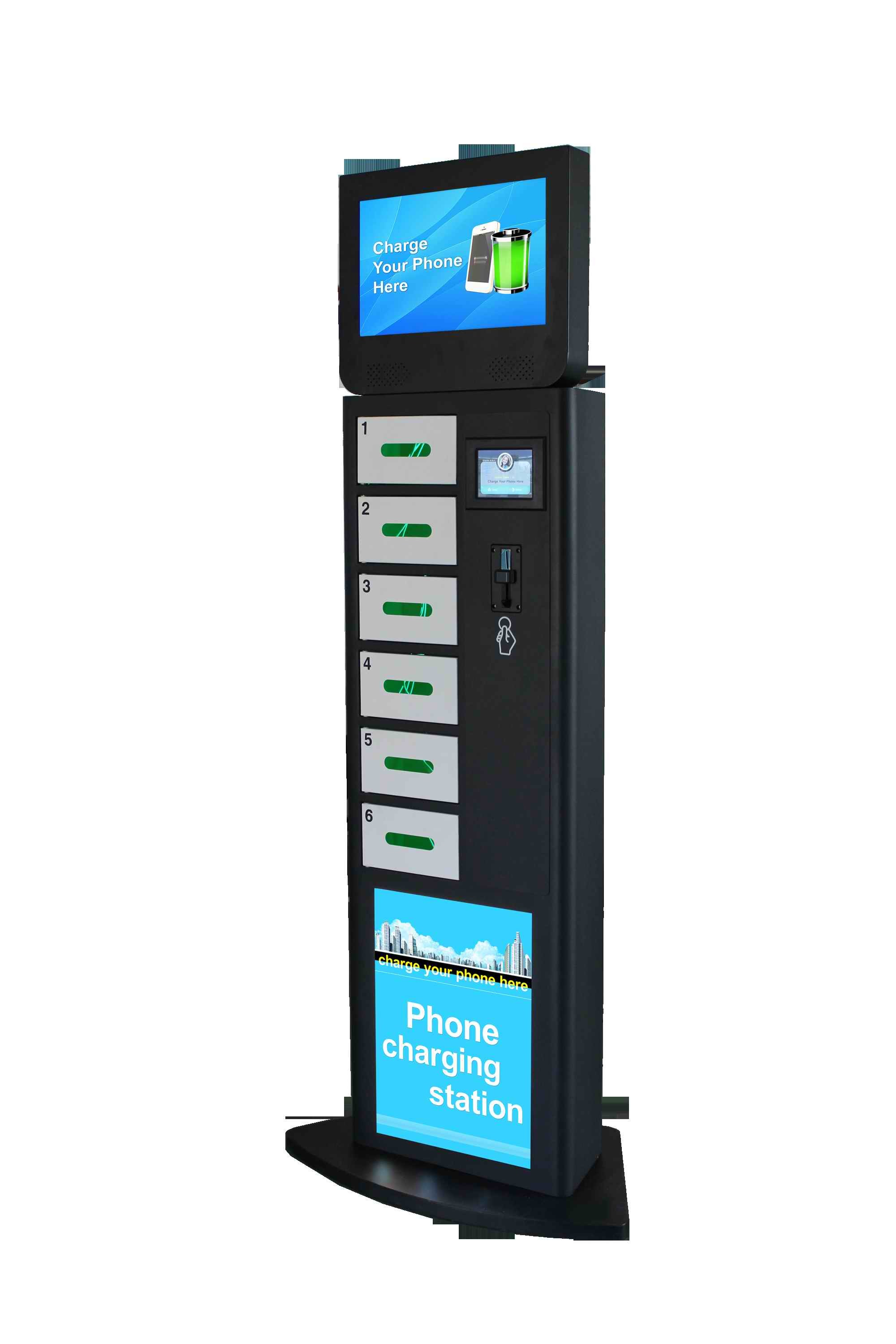 Shopping Mall Envent Public Mobile Charging Stations With 5 Inch Touch ...