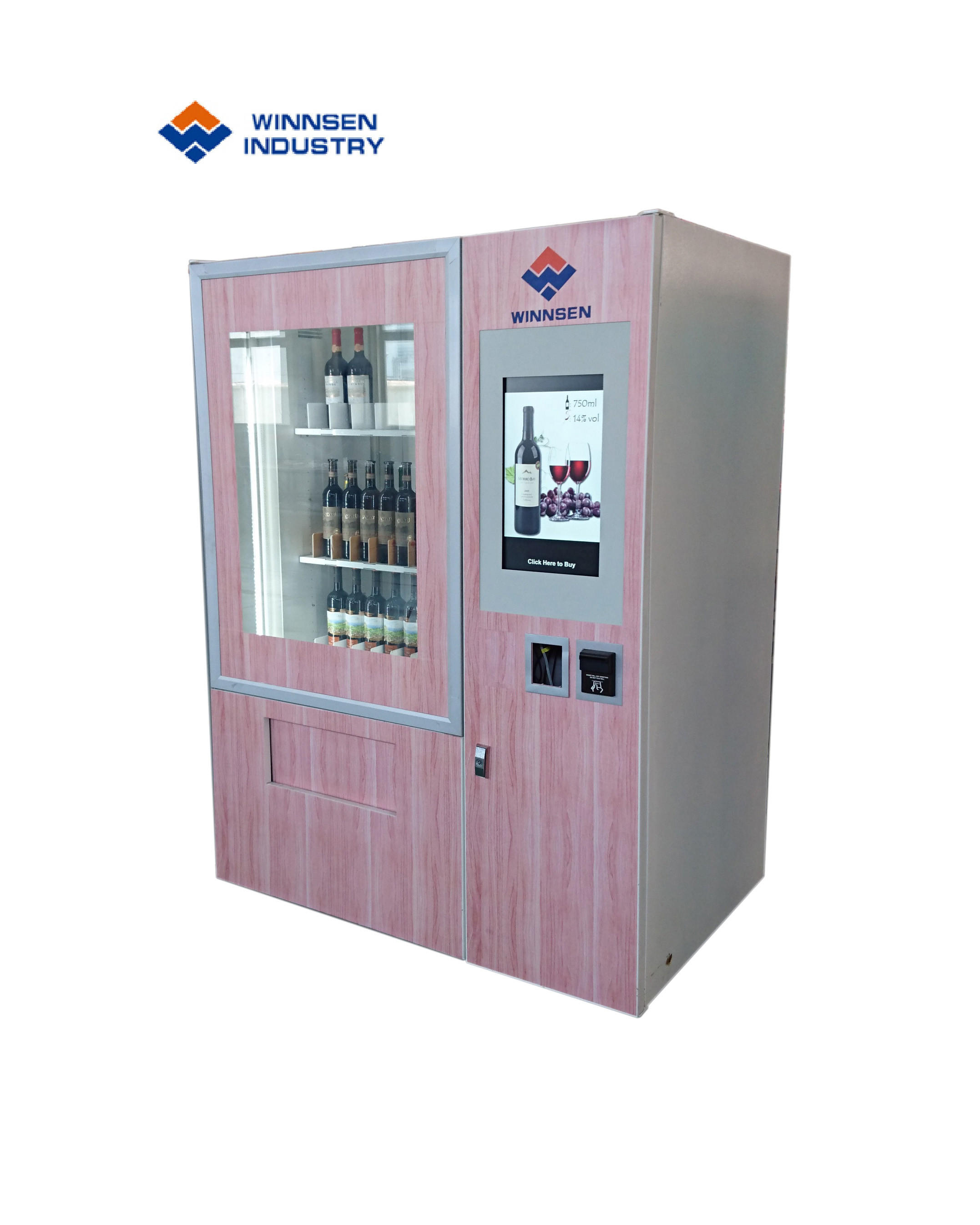 Credit Card Payment Wine Vending Kiosk , Refrigerated Vending Machine ...