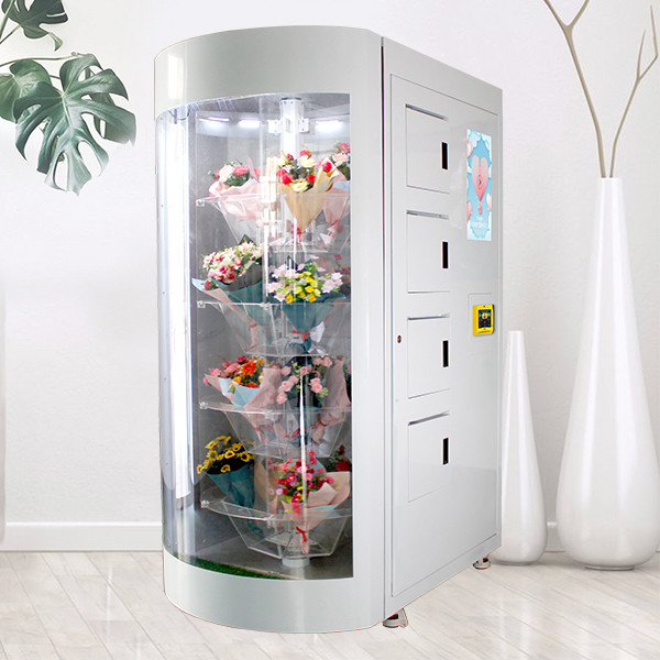 Refrigerated Humidified Flower Bouquet Vending Machine With Transparent