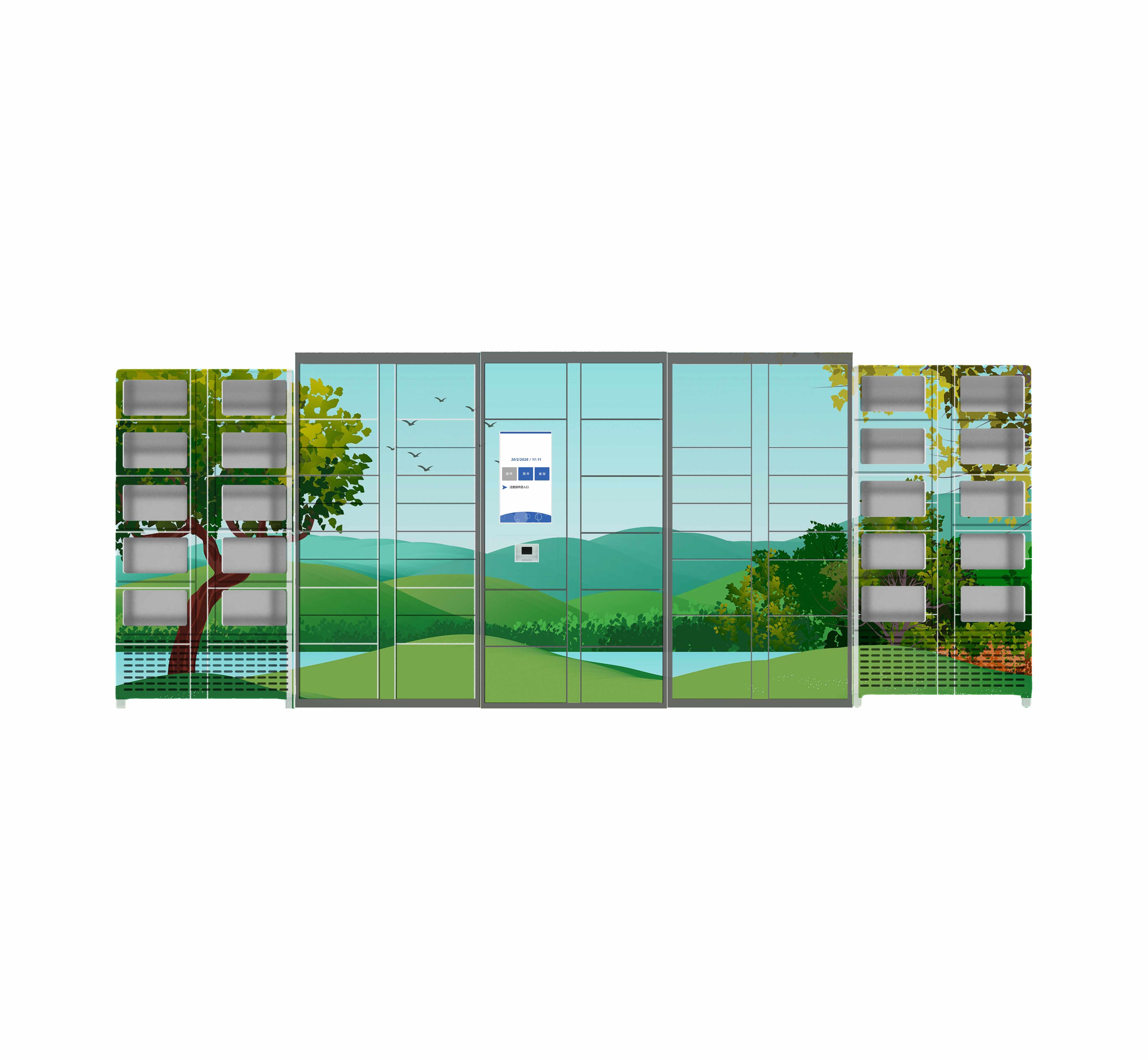 Cooling Big Touch Screen Locker Vending Machine Remote Control