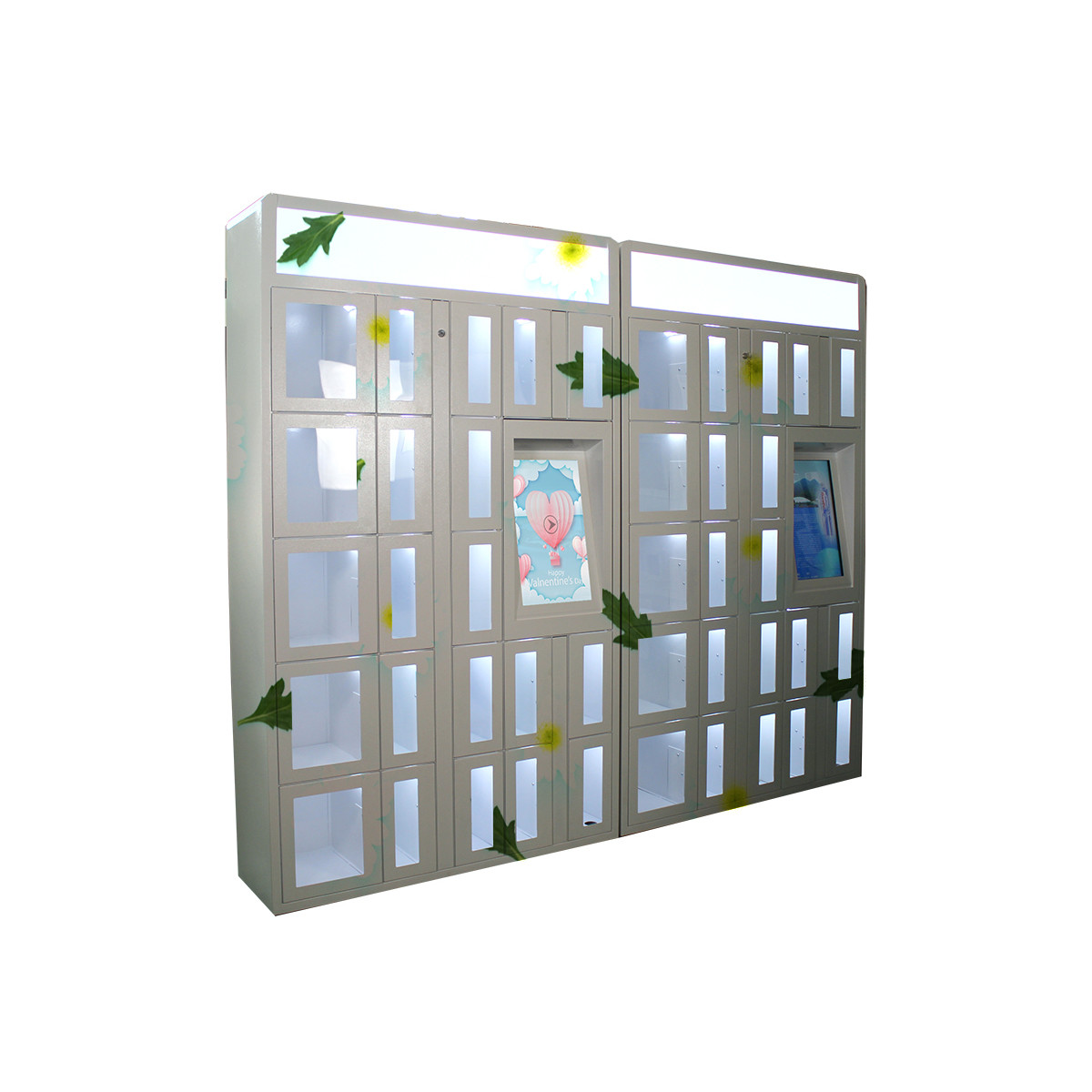 Transparent Doors Industrial Vending Lockers Automatic Big Touch Screen