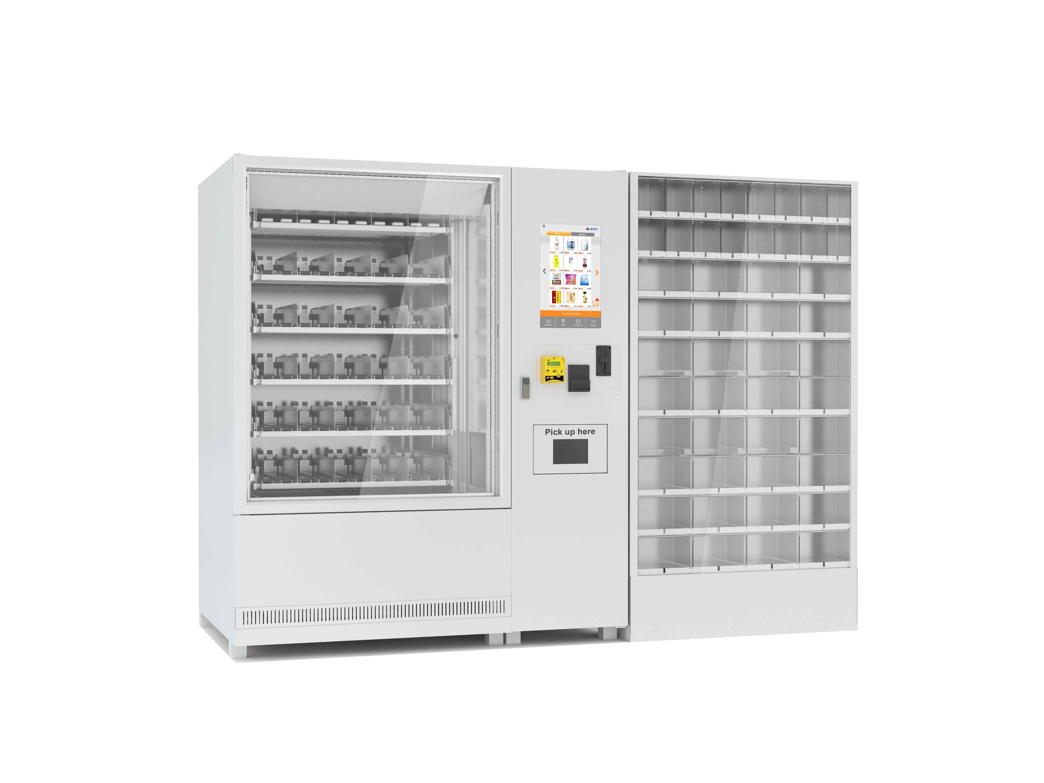 Transparent Doors Industrial Vending Lockers Automatic Big Touch Screen