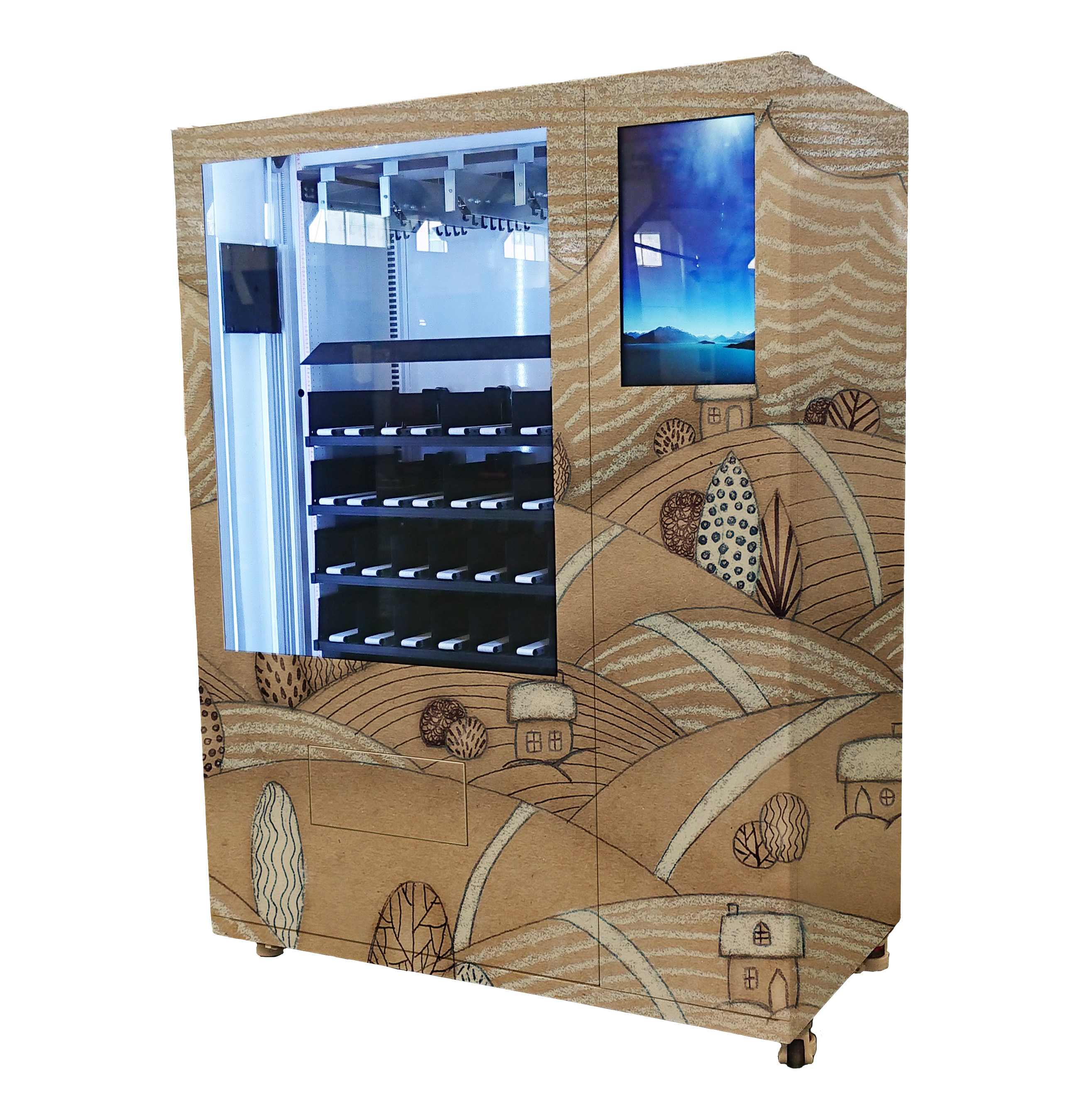 Refrigerated Whisky Vending Machine Credit Card Payment Conveyor Belt ...