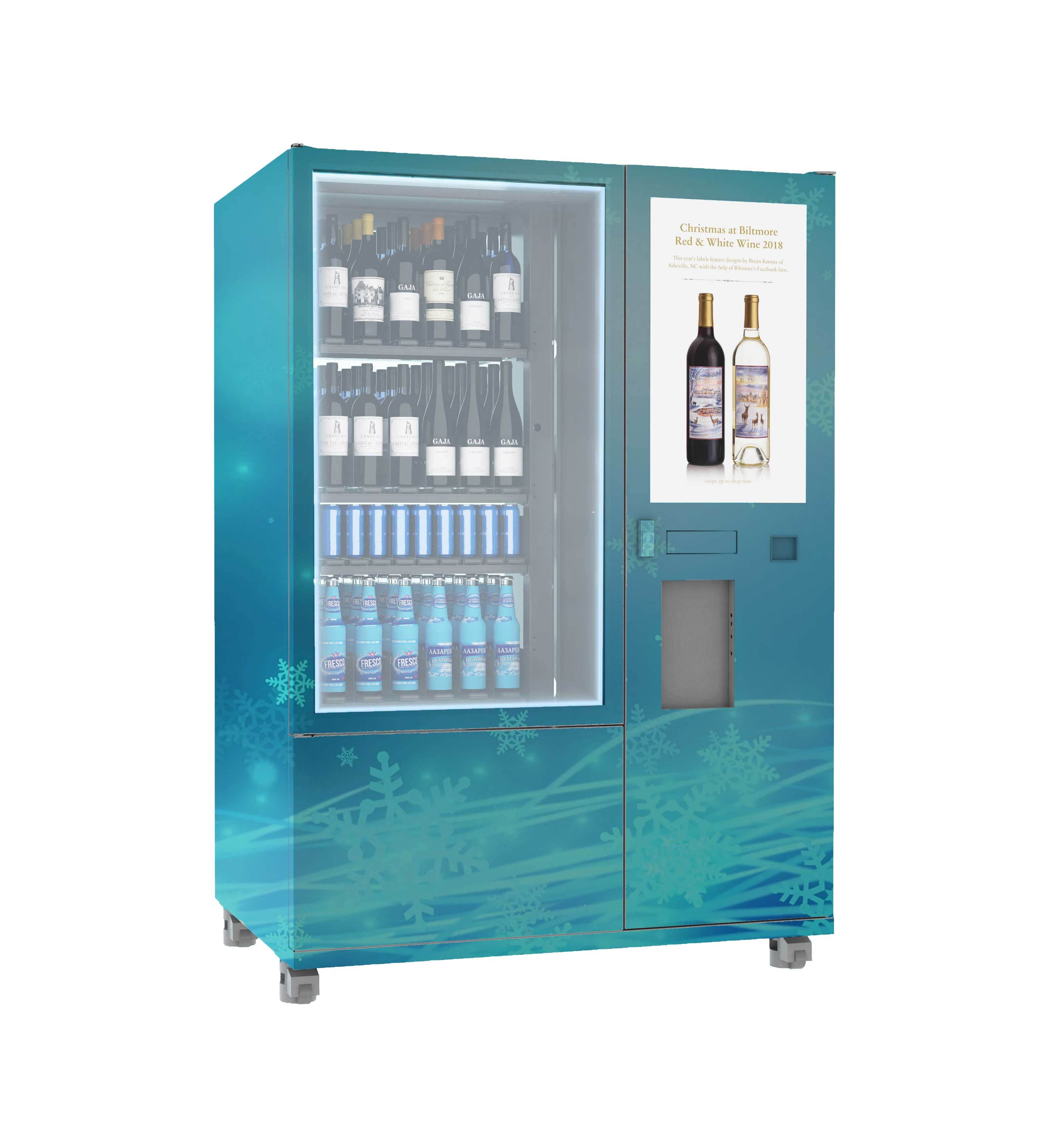 Red Wine Bottle Vending Machine Conveyor With Elevator UI Card Payment ...