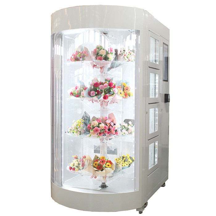 LCD Advertising Flower Vending Machine Fresh Rose With Temperature ...