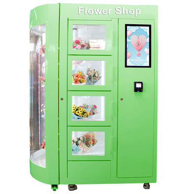 Floral Shop Cooling Flower Vending Machine 50HZ For Plantsl Cold Rolled ...