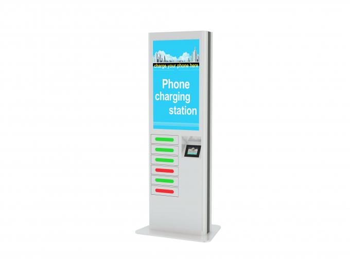Remote Advertising Cell Phone Charging Stations With 6 Electric Lockers