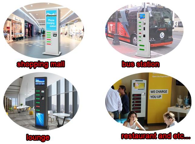 Commercial Advertising Cell Phone Charging Station Kiosk, 42 Inch LCD ...