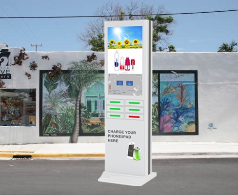 Coin Operated Mobile Phone Charging Station , Cell Phone Charger Kiosk