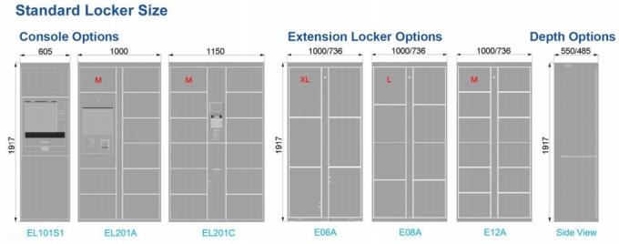 Secure Luggage Storage Electronic Steel Public Lockers PIN Code ...