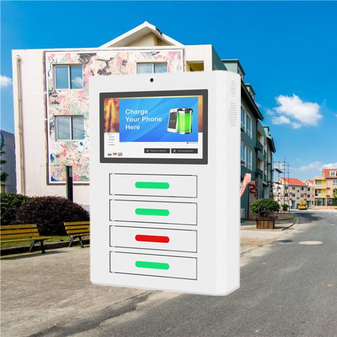 Advertising LCD Screen Cell Phone Charging Stations , White Cell Phone ...