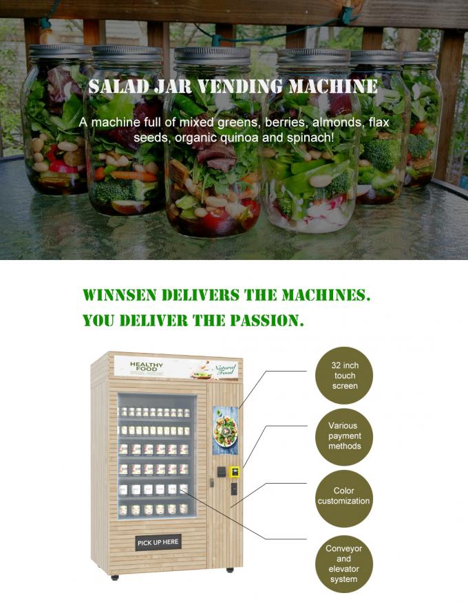 Full Automatic Combination Salad Vending Machine 22 Inch
