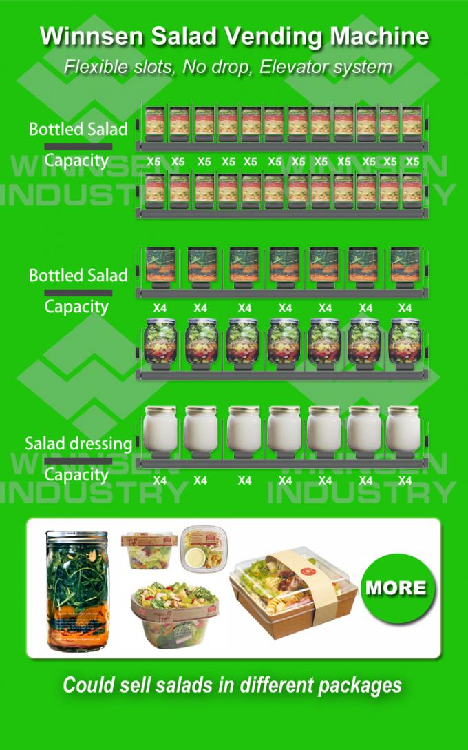 Sandwich 32 Inch Salad Vending Machine With Elevator Conveyor System