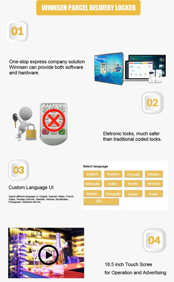 Customized Automatic Electronic Parcel Delivery Lockers For School