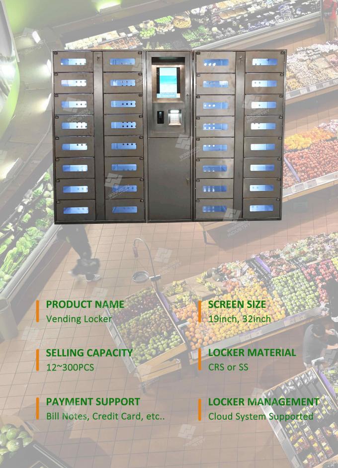 Intelligent Food Vegetable Vending Locker Machine 24 Hour Self Service