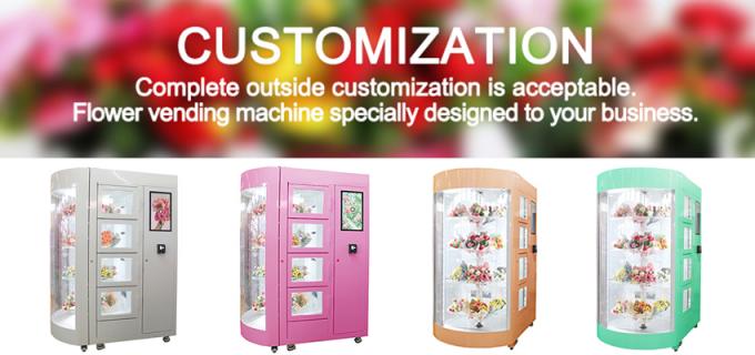 LCD Advertising Flower Vending Machine Fresh Rose With Temperature ...
