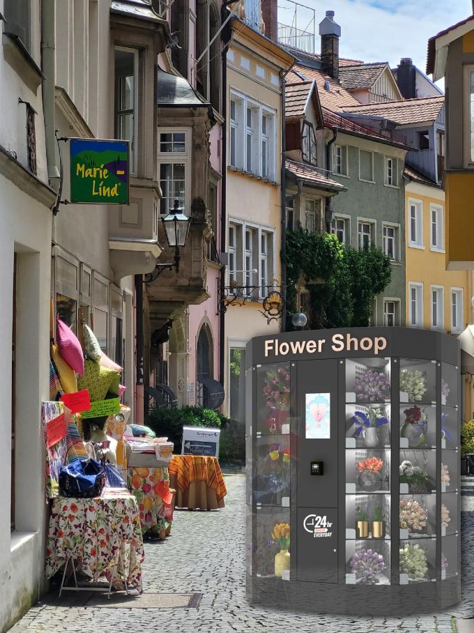 Convenient Flower Bouquet Vending Machines AC 100-120V LED Illuminating